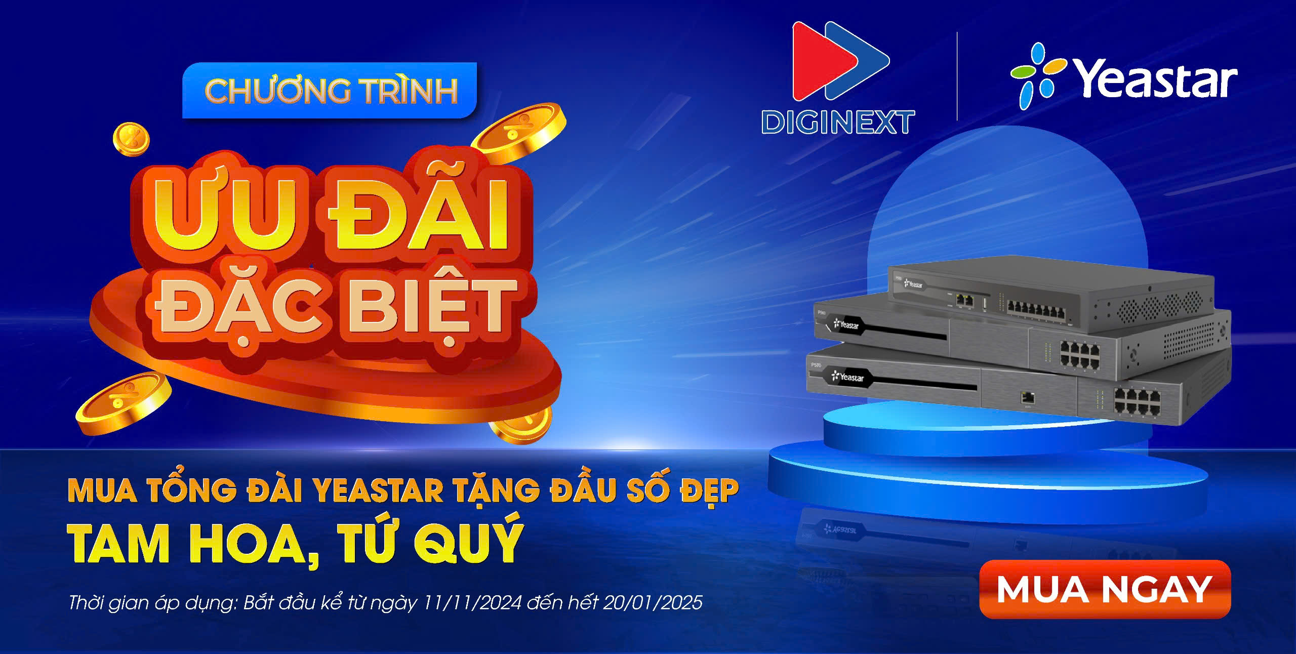 CHƯƠNG TRÌNH KHUYẾN MÃI – MUA TỔNG ĐÀI YEASTAR TẶNG ĐẦU SỐ ĐẸP TAM HOA TỨ QUÝ – Du Hưng Groups