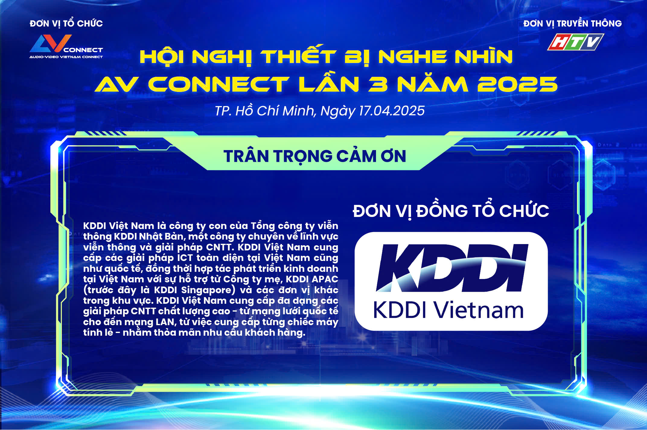 KDDI – ĐƠN VỊ ĐỒNG TỔ CHỨC SỰ KIỆN AV CONNECT LẦN 3 NĂM 2025 – Du Hưng Groups