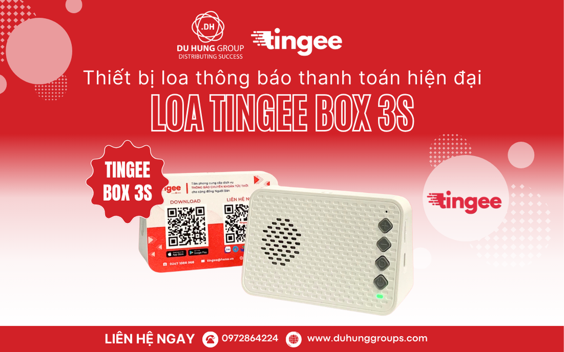 Loa Tingee Box 3S - Thiết bị loa thông báo thanh toán hiện đại