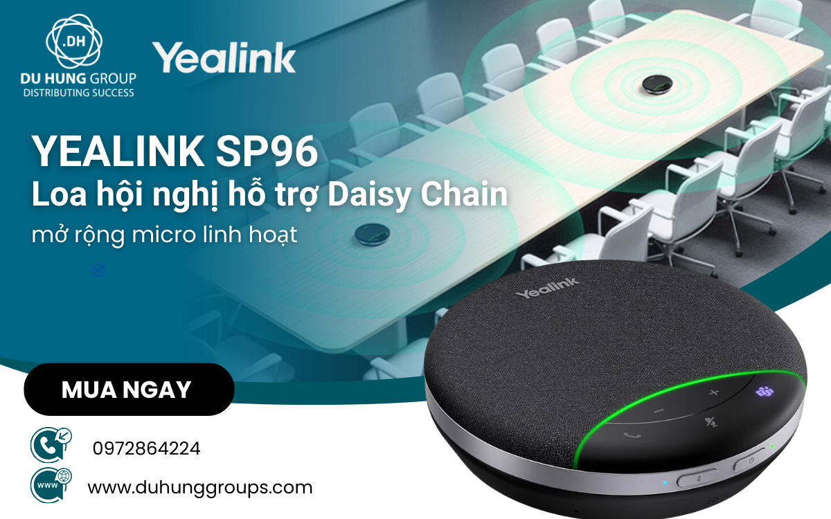 Yealink SP96 – Loa hội nghị hỗ trợ Daisy Chain mở rộng micro linh hoạt ...